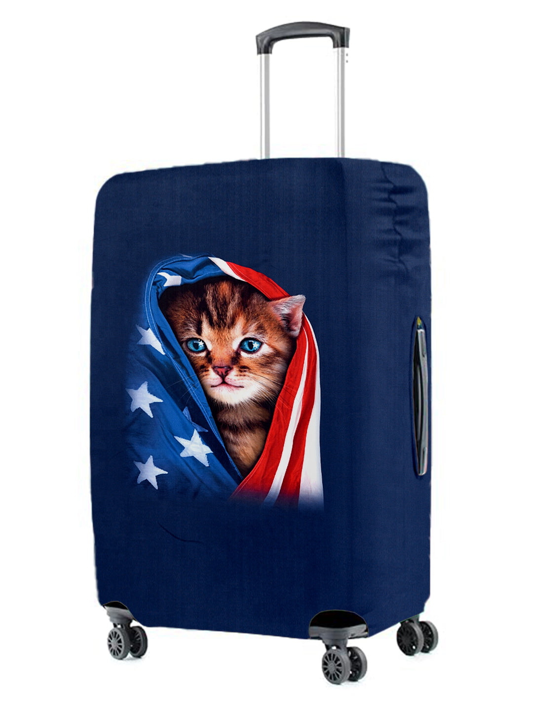 Navy Blue & Brown Printed Medium Luggage Cover – Cortina India – CORTINA